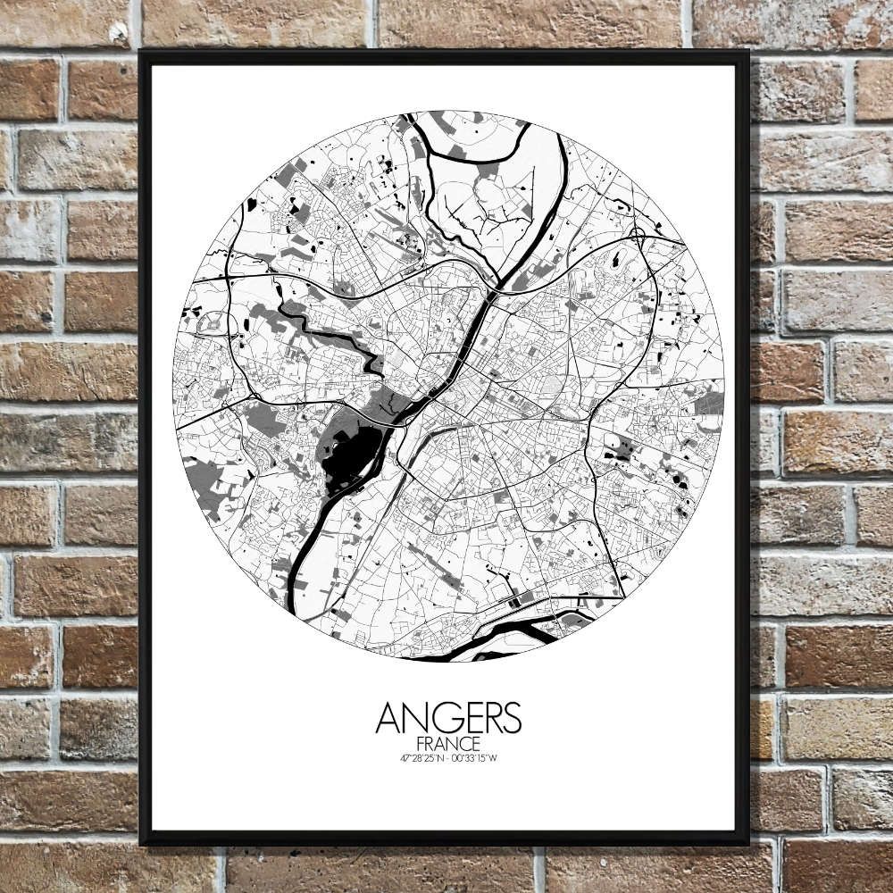 Angers carte ville city map rond | Nature & Découvertes