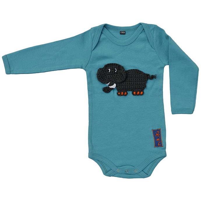 Body bébé coton bleu éléphant brodé | Nature & Découvertes