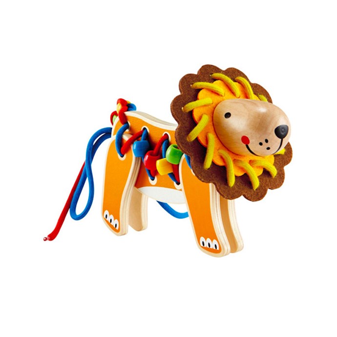 Lacing lion by hape lion à lacer en bois | Nature & Découvertes
