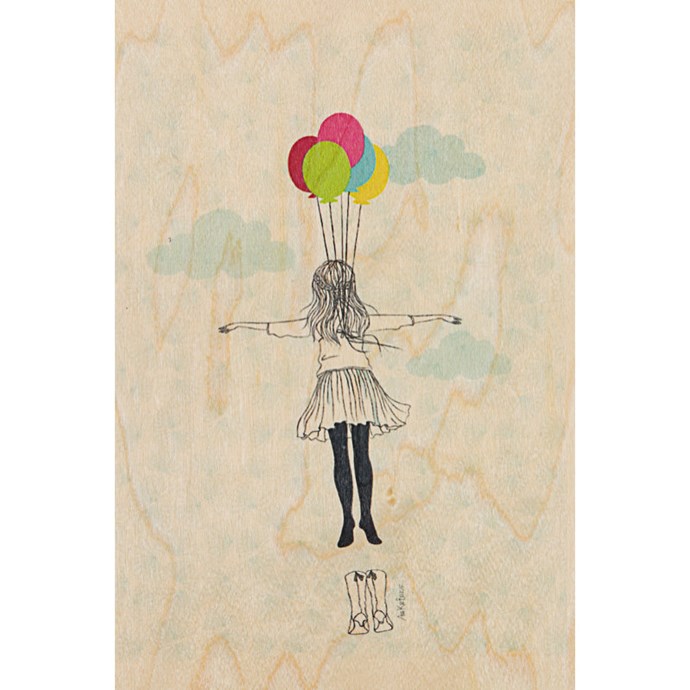 Carte postale bois envolée