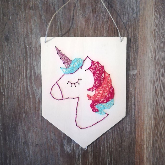 Kit creatif fanion licorne a broder