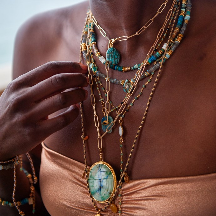 Collier heishi goutte - anna