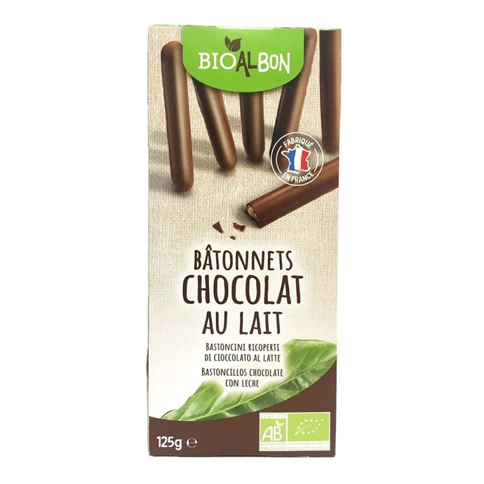 Biscuits batonnet chocolat au lait bio