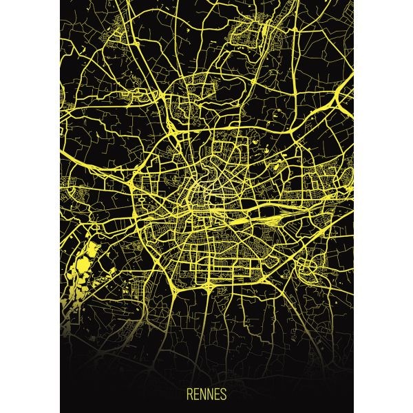 Tableau metal carte de rennes | Nature & Découvertes