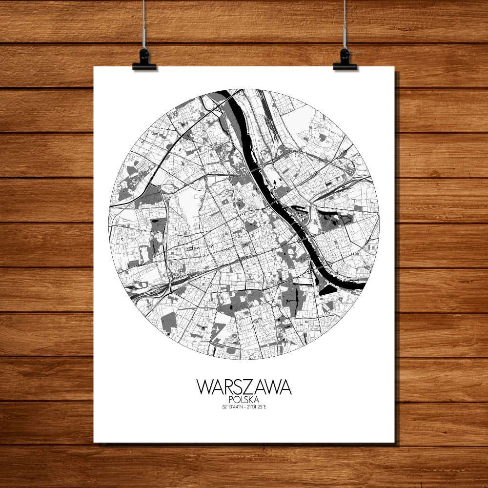 Varsovie carte ville city map rond | Nature & Découvertes