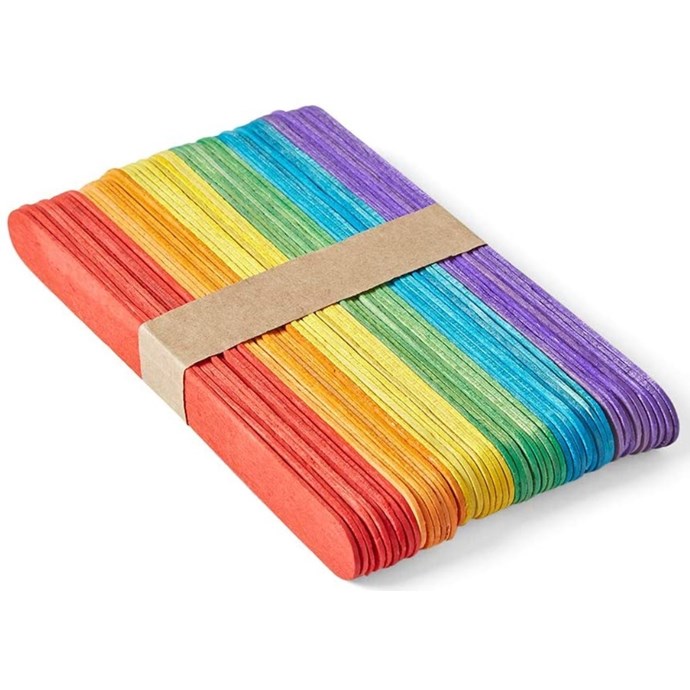 Bâtonnets bois colorés, grand modèle
