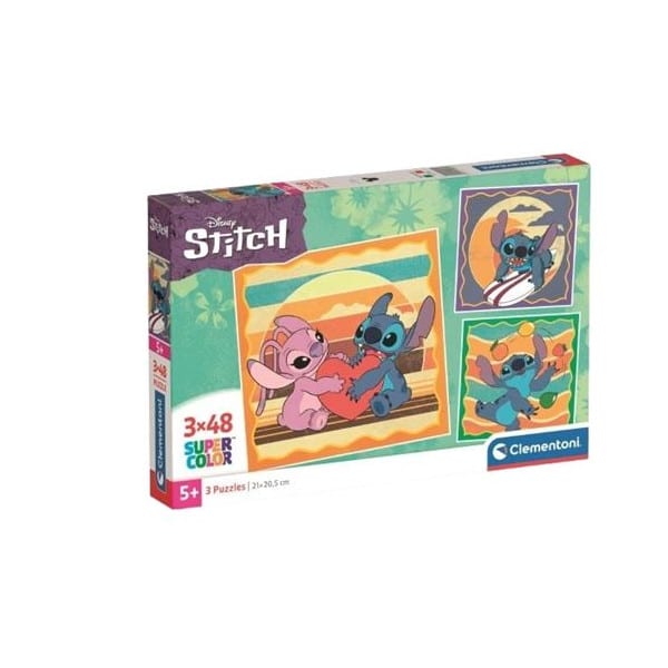 Set 3 puzzles x 48 pièces clementoni sti