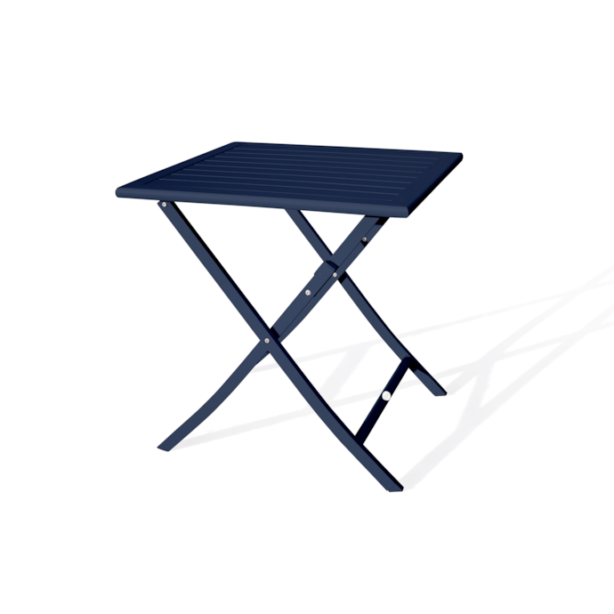 Table de jardin carrée pliante en aluminium - bleu marine
