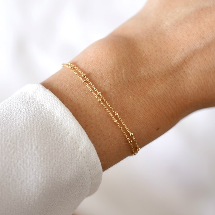 Bracelet billes Doré