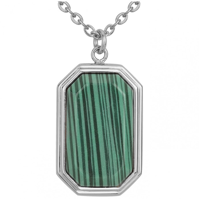 Coll. Mono-motif mason en acier 316l avec malachite vert