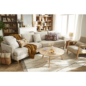 Table basse ronde bois clair chêne d90 cm orkad