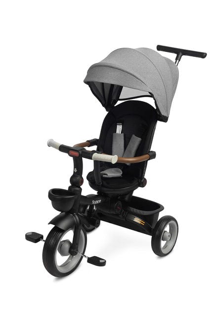 Tricycle à trois roues saber gris avec guidon parental réglable