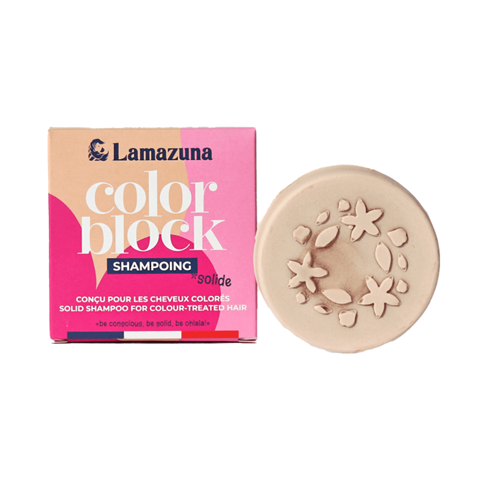 Shampoing solide pour cheveux colorés lamazuna - color block