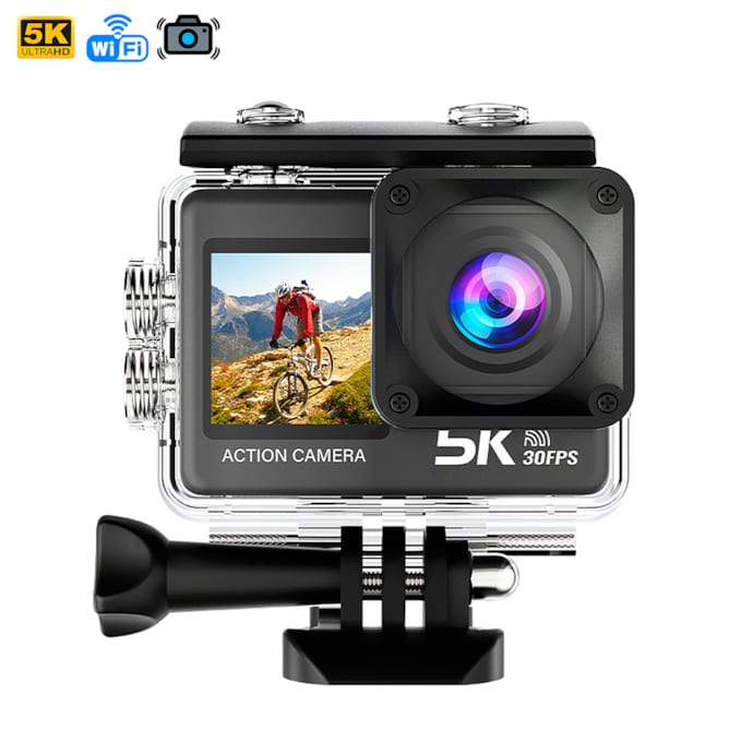 Caméra sportive m60 tr 5k 30fps avec 47,5 mpx, double écran.