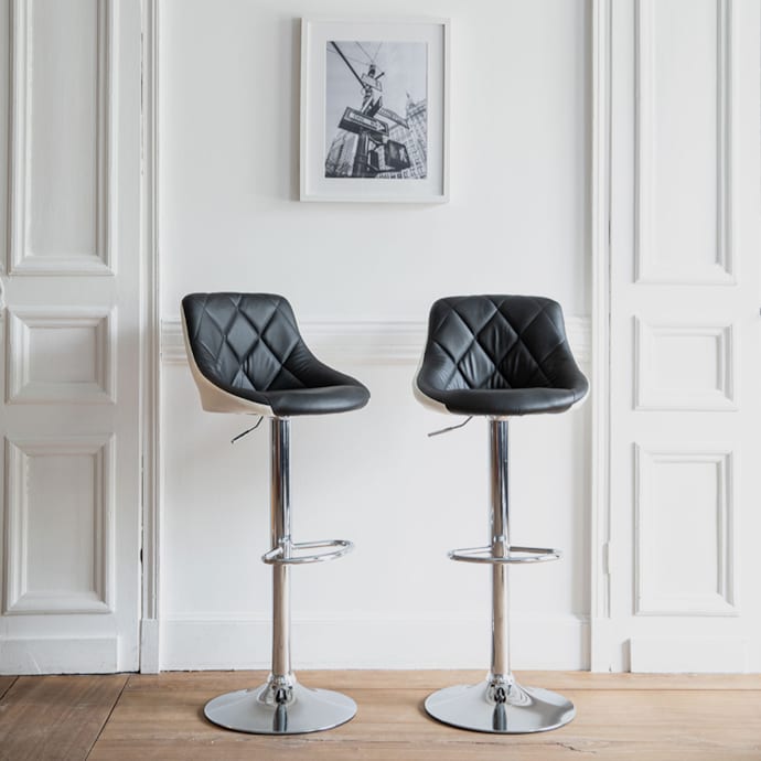 Tabouret De Bar Noir Et Blanc