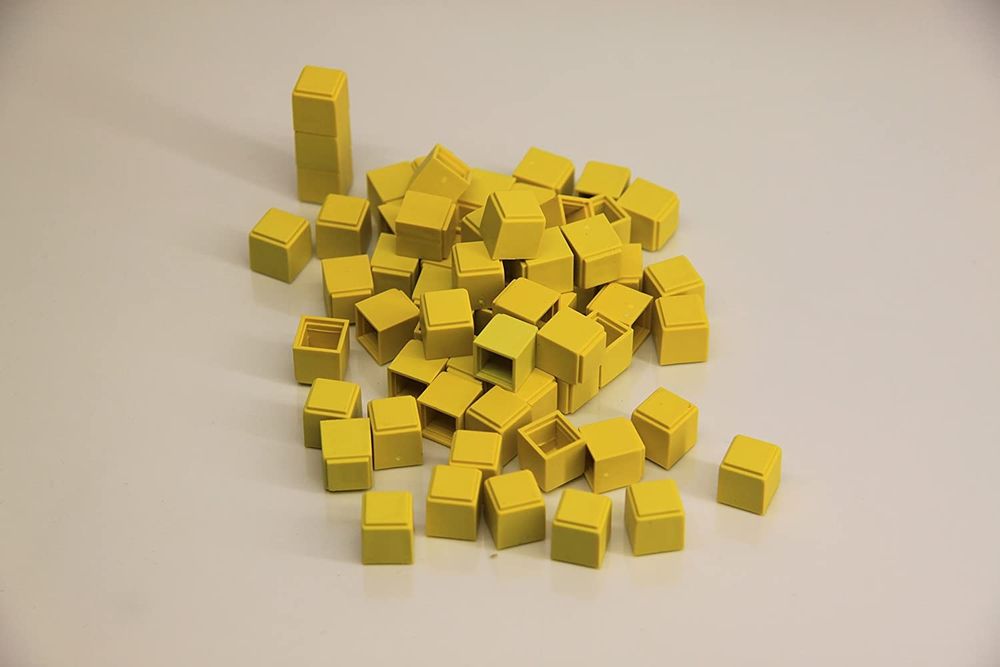 100 cubes unités jaunes en re-plastic - | Nature & Découvertes