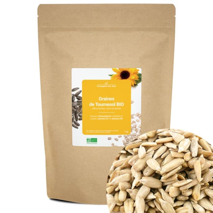 Graines de tournesol bio - 1kg (décortiquées, sans sel ajouté) - riche ...
