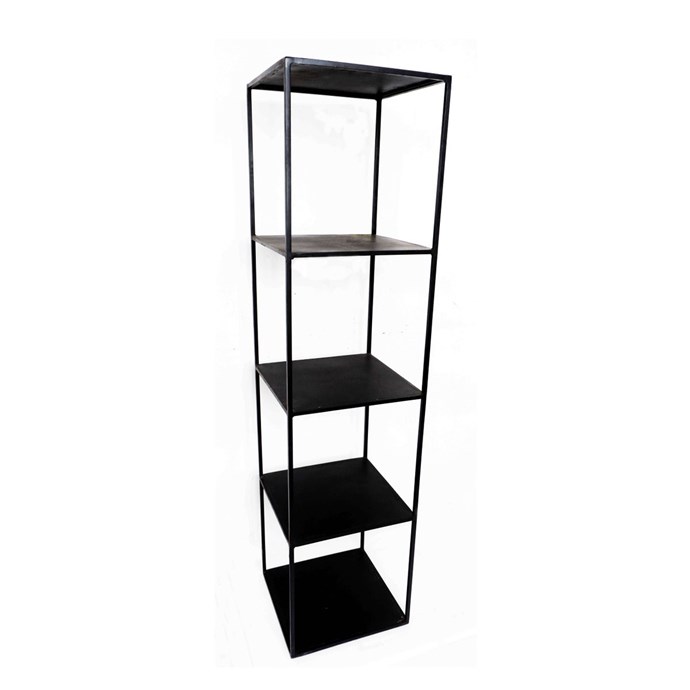 Etagère colonne en métal noir mat 140 c | Nature & Découvertes