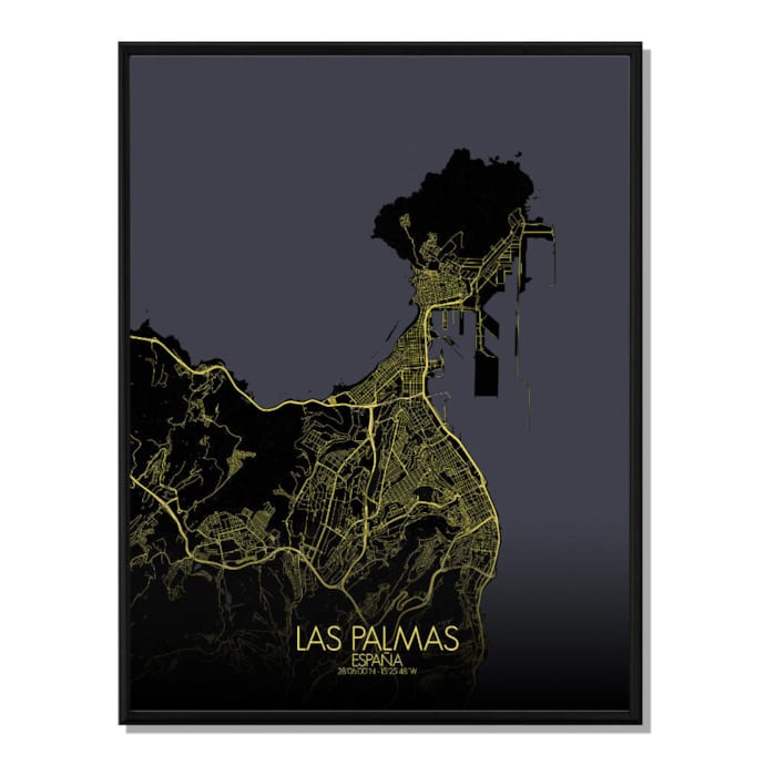 Las palmas carte ville city map nuit
