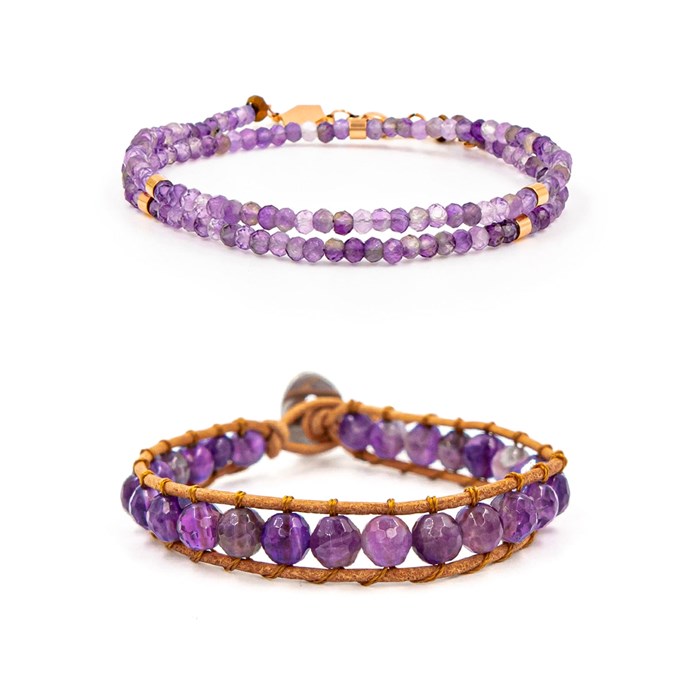 Bracelets en pierres améthyste