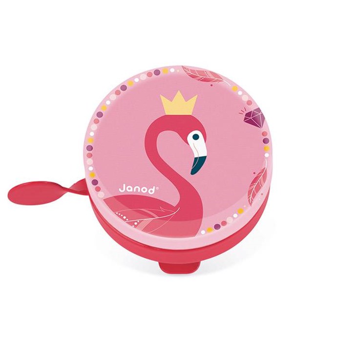 Sonnette métal flamant rose janod