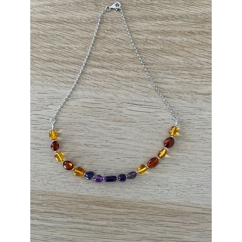 Collier argent amethyste - Nature & Découvertes