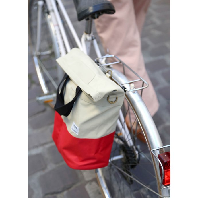 Le sac linus bike beige-rouge