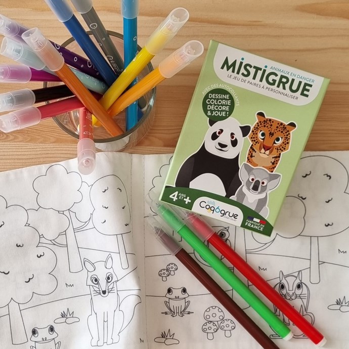 Coloriage lavable+jeu de cartes animaux | Nature & Découvertes