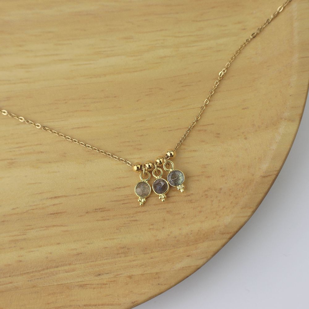 Collier trois pierres - labradorite | Nature & Découvertes