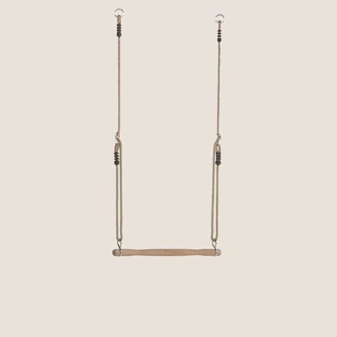 Trapèze en bois avec cordes en chanvre