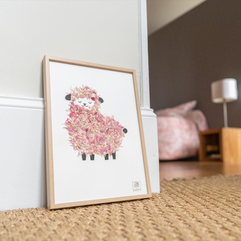 Herbier mouton rose - cadre bois | Nature & Découvertes