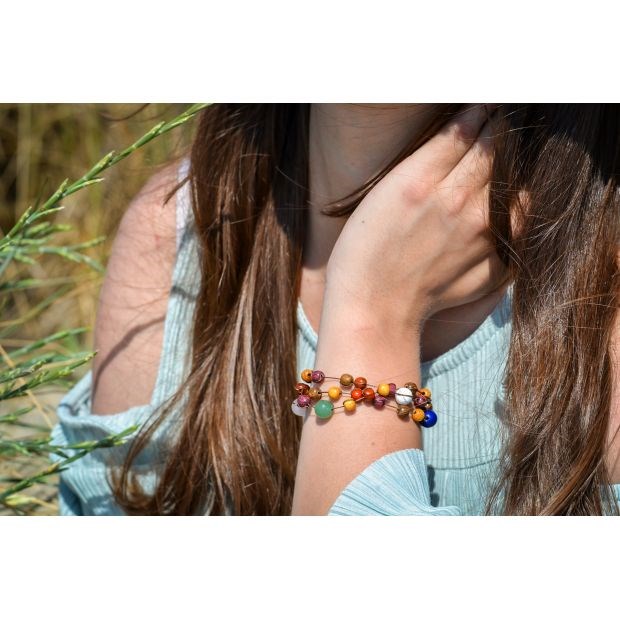 Bracelet 3 fils multi pierres lounia