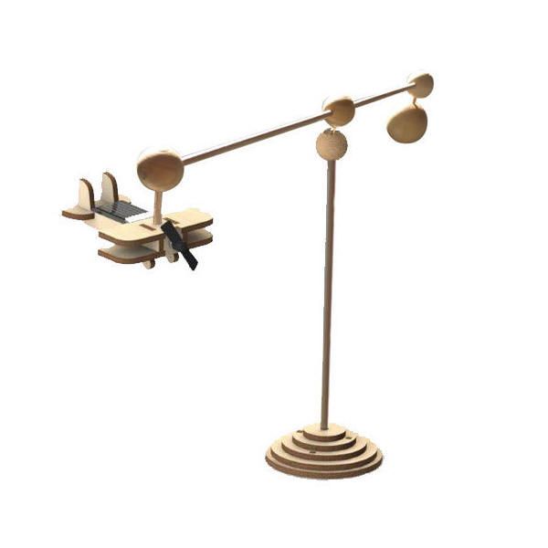 Kit mini avion solaire tournant en bois | Nature & Découvertes