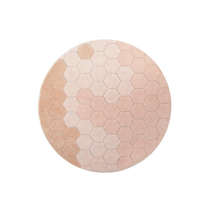 Tapis rond lavable en coton rose ø 140cm | Nature & Découvertes