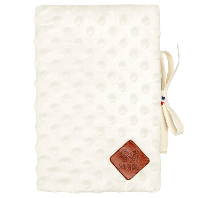 Protège carnet de santé minky écru 17 x