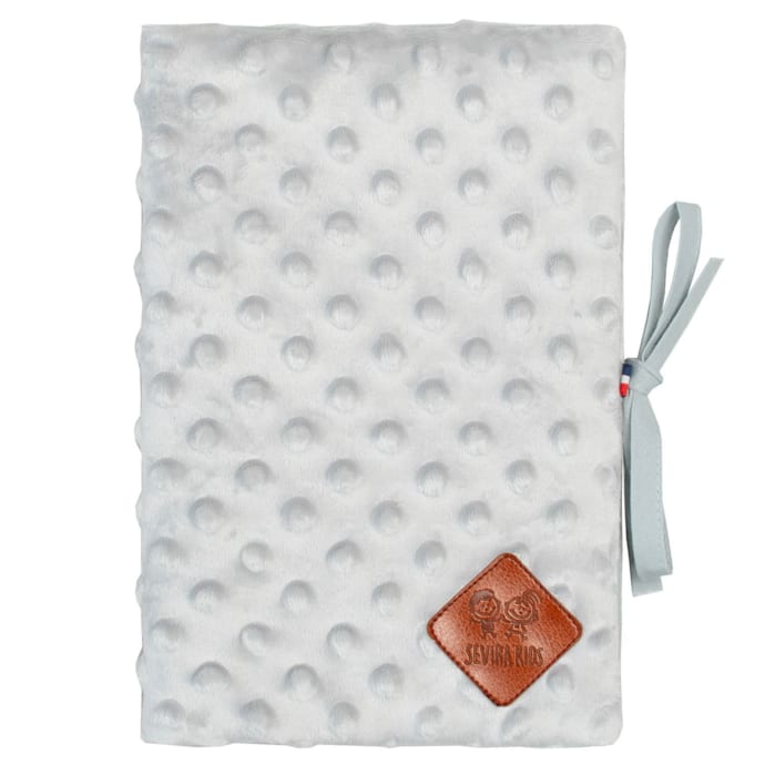 Protège carnet de santé minky gris 17 x