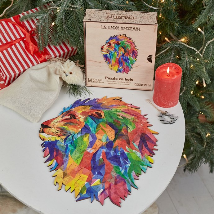 Le lion mozaïk puzzle bois, c b